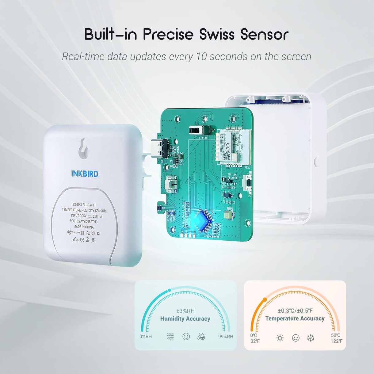 INKBIRD Wireless Thermo-Hygrometer Temp & RH Sensor IBS-TH3 Plus