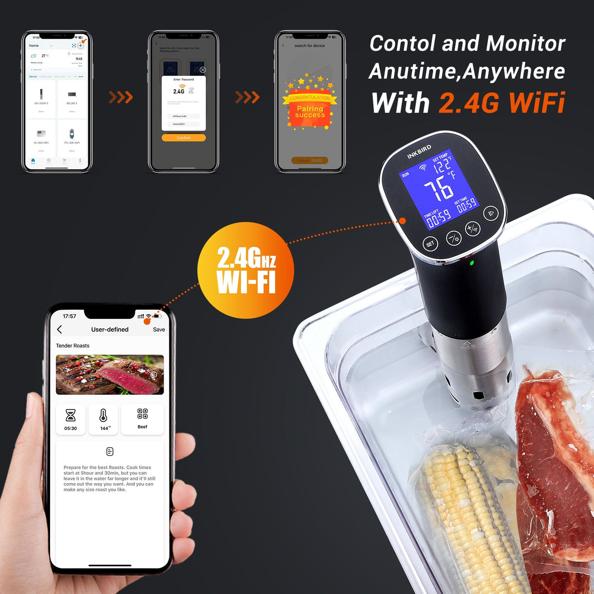INKBIRD WiFi Sous Vide Cooker ISV-300W
