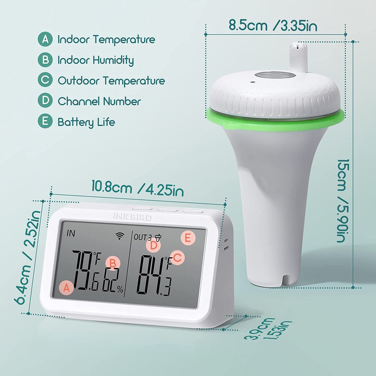 Wireless Pool Thermometer Set IBS-P02R with WIFI Gateway IBS-M2 – INKBIRD