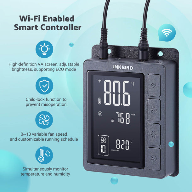 INKBIRD Smart 6" Inline Duct Fan with Temperature Humidity Controller