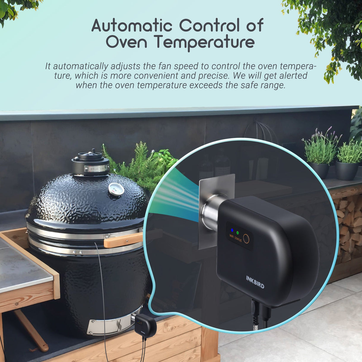 INKBIRD BBQ Smoker Temperature Controlled Fan Kit ISC-027BW