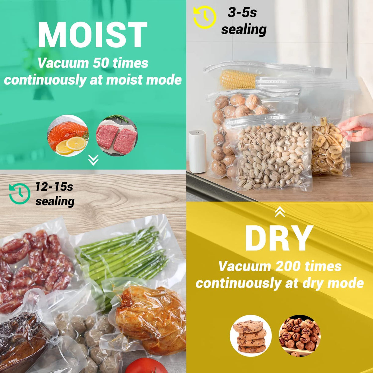 INKBIRD Vacuum Sealer 85Kpa, Built-in Cutter & Roll Sealing Machine